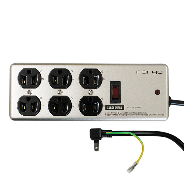 Fargo シルバー スチールタップ AC6個口 3ピン Fargo Direct Shop