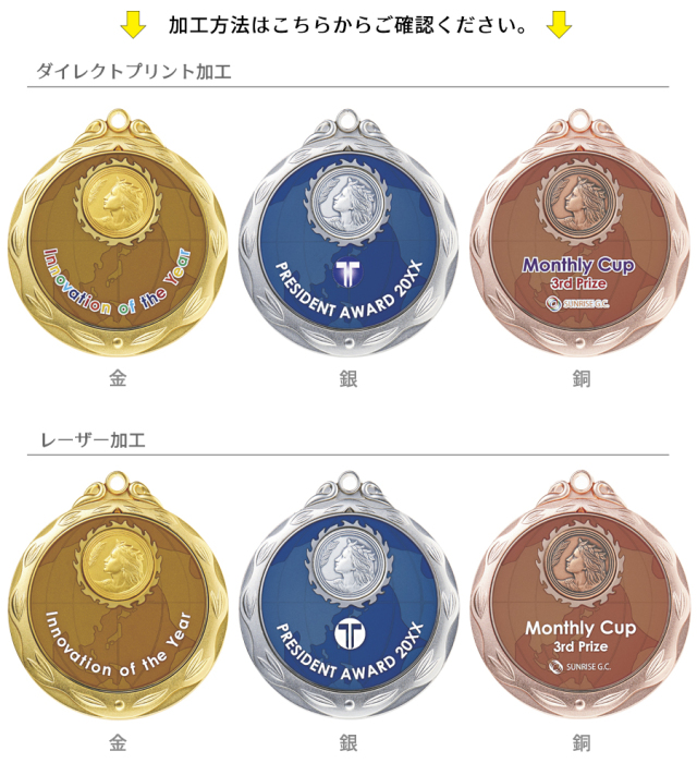 特注 9900円 メダル ワールドメダル 直径7cm 金属製 MK-9731 ファーストトロフィー