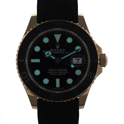 ROLEX ロレックス 226658 ヨットマスター 42 ブラックダイヤル ランダム番 イエローゴールド/ラバー YG/ラバー 自動巻き ...