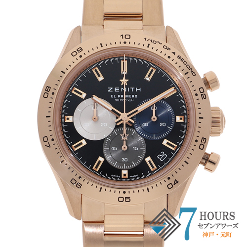 ZENITH ゼニス 18.3101.3600/21.M3100 クロノマスター スポーツ ブラックダイヤル ピンクゴールド PG 自動巻き ...