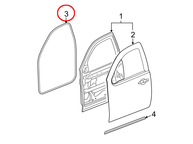 ウェザーストリップ・フロントドア側RH/純正 タホ・サバーバン・アバランチ・エスカレード・デナリ アメ車パーツ専門店 エーカーパーツ ...