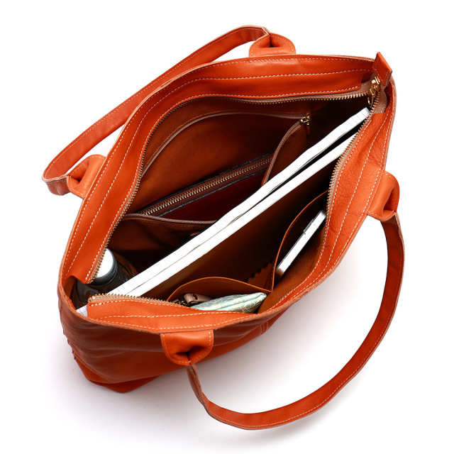 『ファシルトートL』(全3色)軽量ソフトヌメ/A4サイズ対応 シンプルなレザートートファスナー付き 本革 牛革 ファスナー付き 日本製【AGILITY affa(アジリティ アッファ)】(1009)