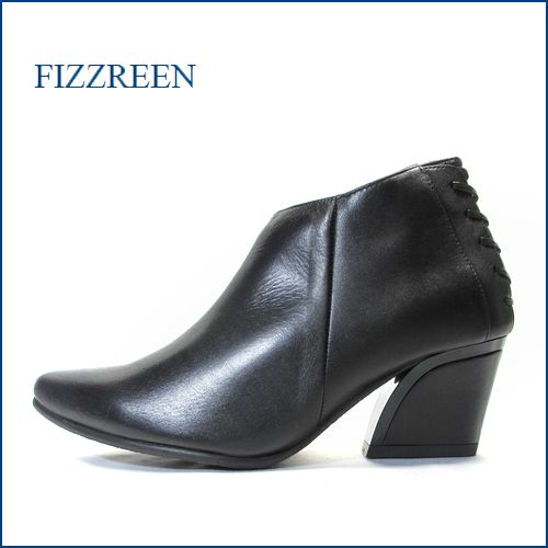 fizz reen フィズリーン fr7802bl ブラック 【大活躍！きれいにスッキリ・・かわいい後ろレースアップ fizz reen ・アンクルブ―ティー】