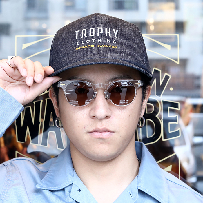 TROPHY CLOTHING/トロフィークロージング「Harvest Logo Denim Tracker Cap」デニムトラッカーキャップ