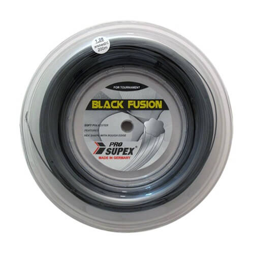 プロスペックス ブラックフュージョン(1.19mm/1.28mm) 200mロール 硬式テニス ポリエステルガット(PRO SUPEX ...