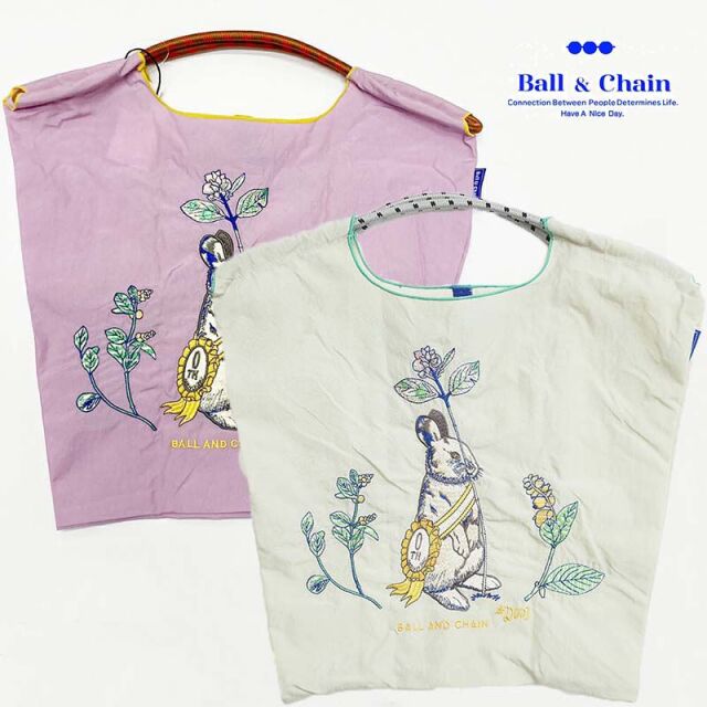 Ball＆Chain ボール＆チェーン 313004 D. RABBIT ウサギ ＜Mサイズ＞ トートバッグ エコバッグ ショッピングバッグ ...