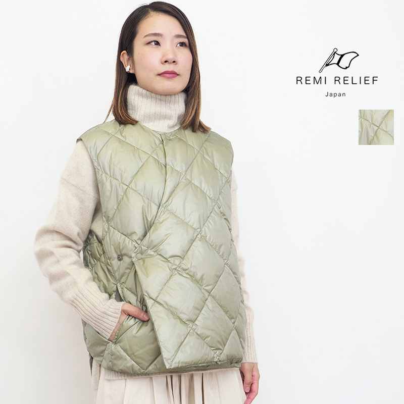 REMI RELIEF レミレリーフ 超軽量ダイヤキルトアウトドアダウンベスト インナーダウンベスト ライトダウン | 23AW アウター 秋冬