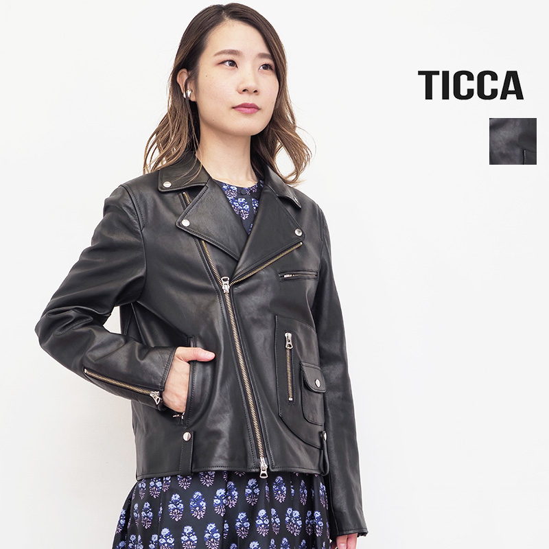 TICCA ティッカ TBCA-031 ダブルライダースジャケット レザージャケット 本革 | 23AW アウター 秋冬