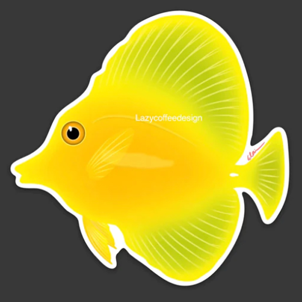 【正規輸入品】lazycoffeedesign Yellow Tang sticker アクアテイラーズ オンラインショップ