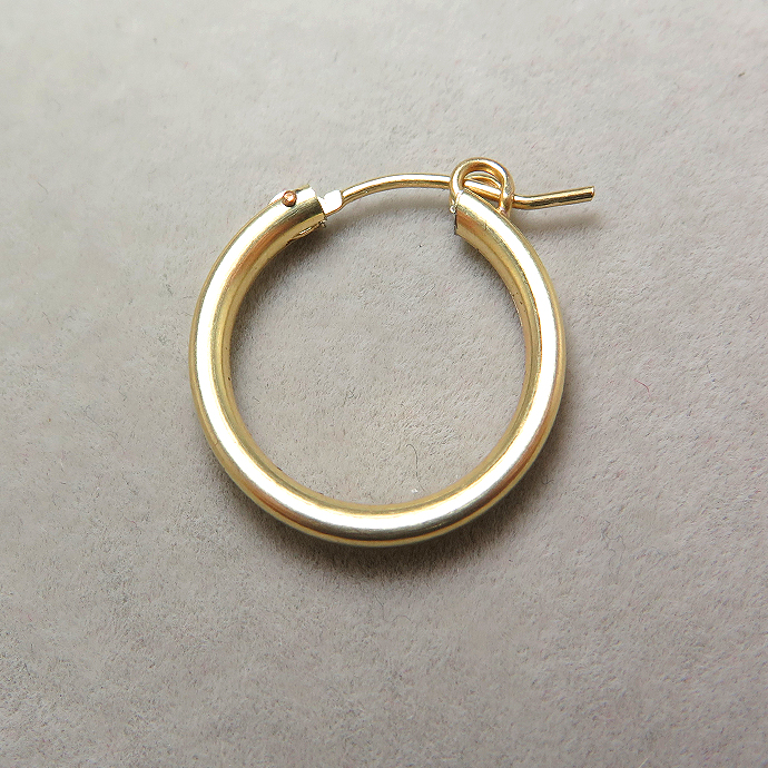 フープピアス（チューブ）18mm「14kgf（ゴールドフィルド）」（10個）