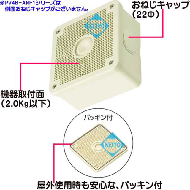 PV4B-ANF1J | パワーバンド取付対応露出用取付自在フタ高耐候性四角ボックス | 防犯カメラ 監視カメラ 未来工業 ジャンクションボックス アストップケイヨー本店