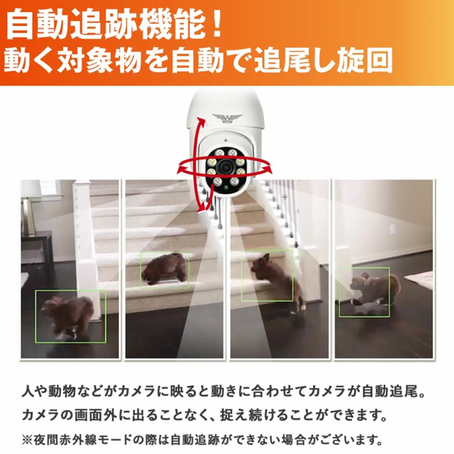 WTW-E2305S(ゴマちゃん2 AI強化型) | 365万画素カラー暗視パン・チルト搭載 Wi-Fiカメラ【塚本無線】【防犯カメラ】【監視カメラ】【セキュリティーカメラ】【IPカメラ ...