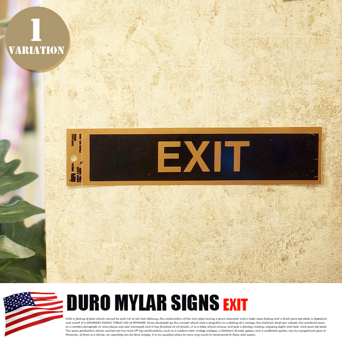 DURO MYLAR SIGNS「EXIT」シールプレート デザイナーズ家具 デザインインテリア雑貨 BICASA（ビカーサ） 送料無料 家具 ...