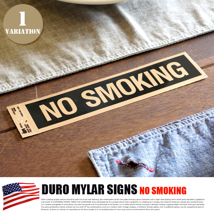 DURO MYLAR SIGNS「NO SMOKING」シールプレート デザイナーズ家具 デザインインテリア雑貨 BICASA（ビカーサ ...