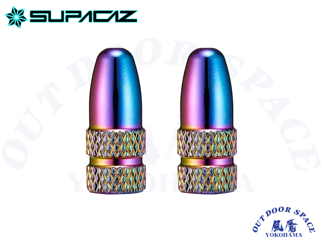 SUPACAZ スパカズ [ Valve Capz Oil Slick ] バルブキャップ / オイルスリック【 風魔横浜 】 BIKE-ONLINE