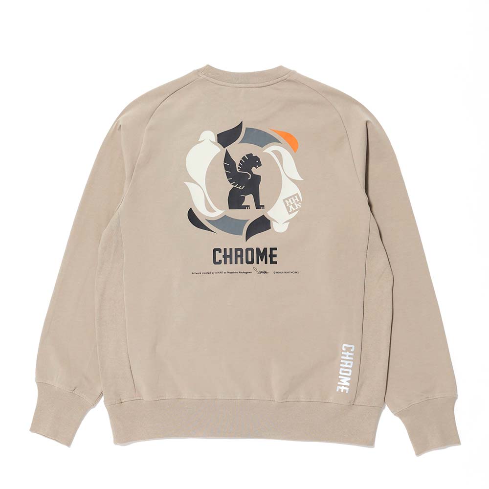 クローム ウルトラ ストレッチ クルー マーク CHROME ULTRA STRETCH CREW MHAK GREIGE メンズ スウェット ...