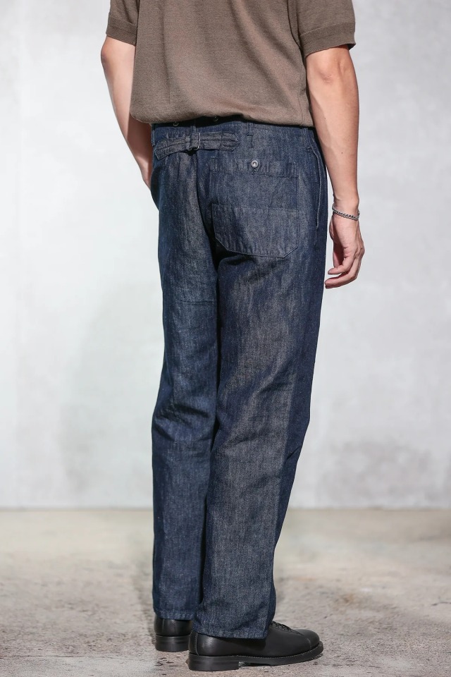 ADDICT CLOTHES JAPAN "ACVM" ACV-TR03CLD COTTON LINEN DENIM BUCKLE BACK ...