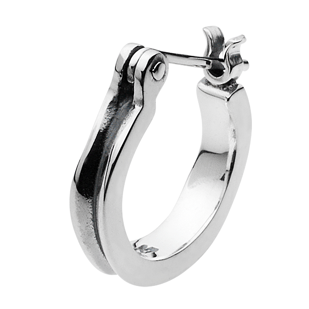 cenote e0618 【シルバーアクセサリー】 デントウェーブフープピアス