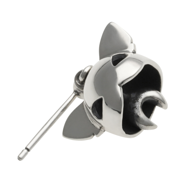 cenote e0637 【シルバーアクセサリー】 キャットスカル ベル型ピアス