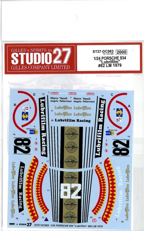DC-983 1/24 PORSCHE 934 "Lubrifilm" #82 LM 1979 (T社1/24対応）