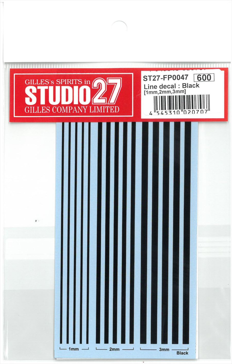 FP0047 Line decale (1mm.2mm,3mm):Blacke