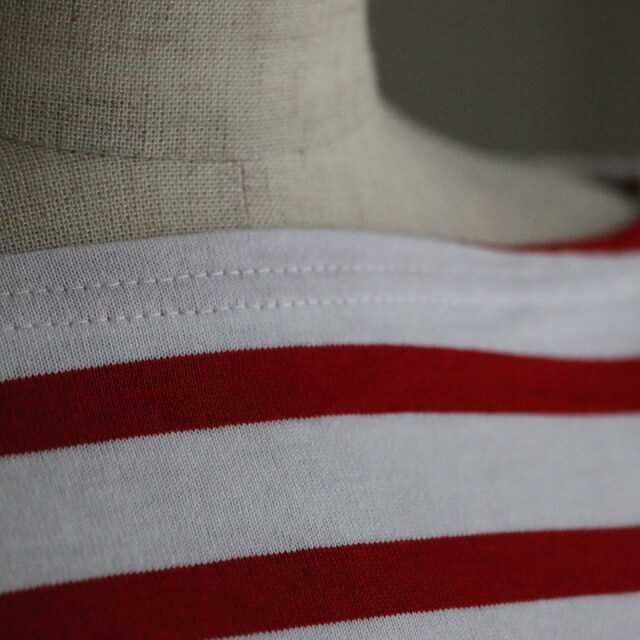 LA193 LABORATORY ボーダーワイドボートネックプルオーバー 2色 coton coton