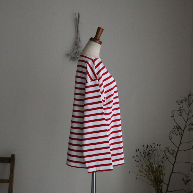 LA193 LABORATORY ボーダーワイドボートネックプルオーバー 2色 coton coton