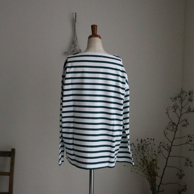 LA193 LABORATORY ボーダーワイドボートネックプルオーバー coton coton