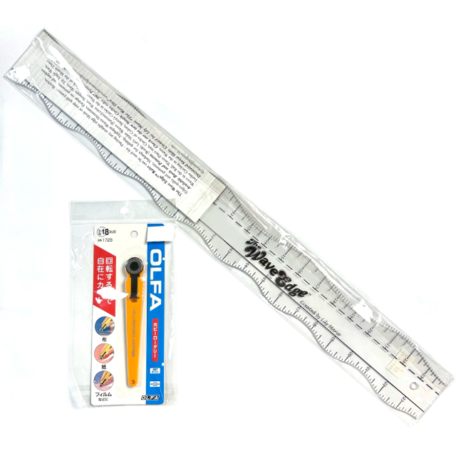 EZ QUILTING【ドレスデンスケール】 (NOT-273)【The Wave Edge Ruler】 ウェーブスケール ホビーロータリー ...