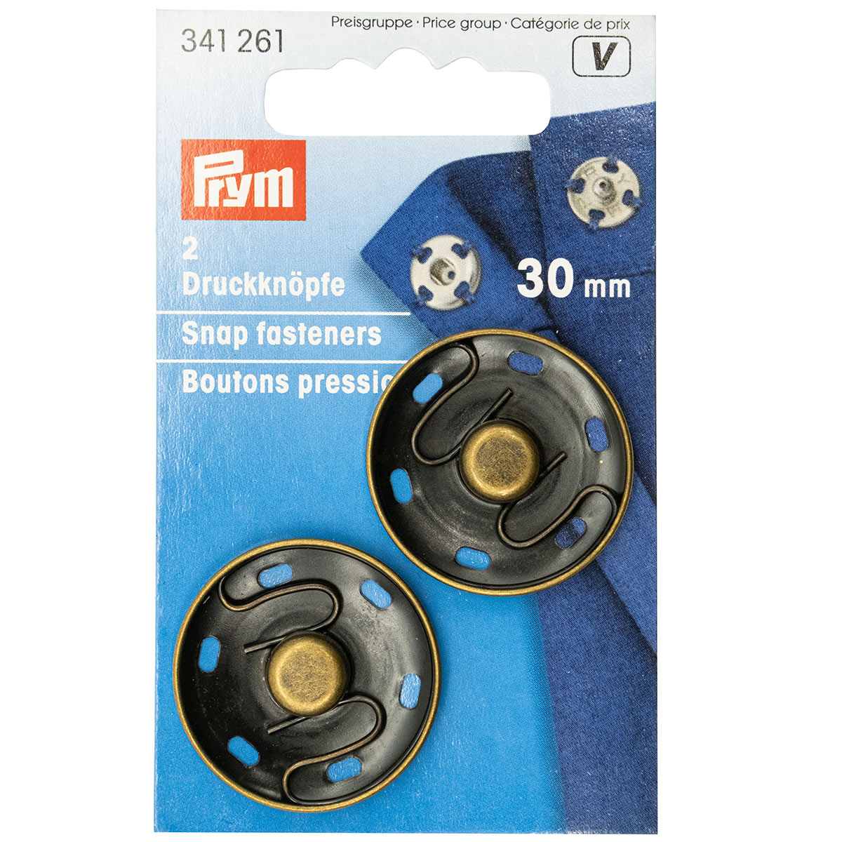 《Prym》プリム・スナップアンティーク 丸型30mm 2セット入 341261 「クラフト・フォワード」 アパレル手芸のプロ用具