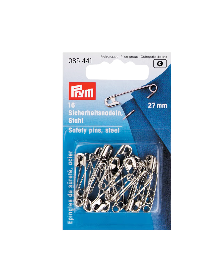 《Prym》プリム・安全ピン（シルバー） 27mm/16個セット 85 441 「クラフト・フォワード」 アパレル手芸のプロ用具