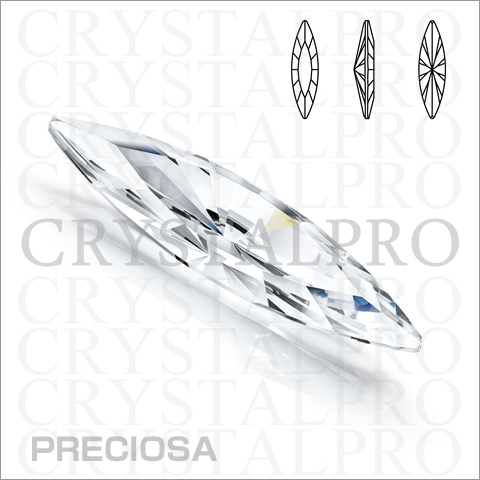 プレシオサ Slim Navette MAXIMA（埋め込み型） 11x3mm crystal DF 4ヶ
