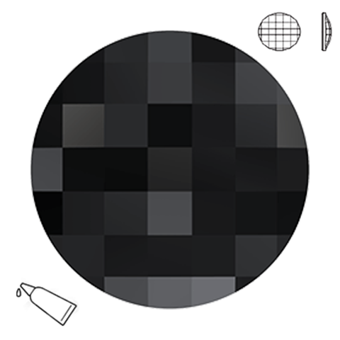 スワロフスキー #2035 Chessboard Circle Flat Back ジェット 6mm 12ヶ