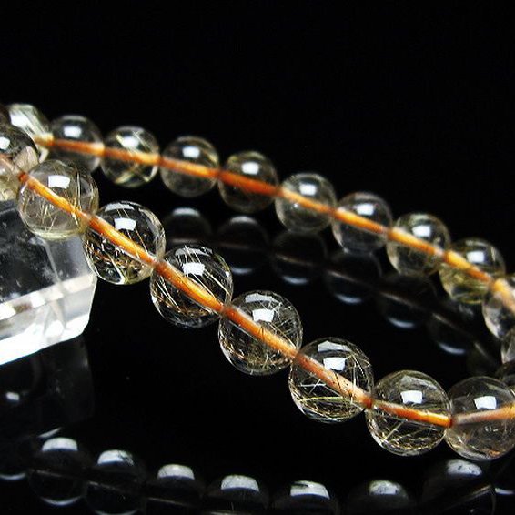 ゴールドタイチンルチル ブレスレット 9mm [t116-12420] 誠安天然石専門店 【本店】