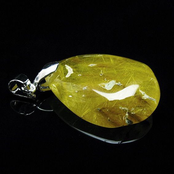 ゴールドタイチンルチルクォーツ ペンダント [T741-1805]