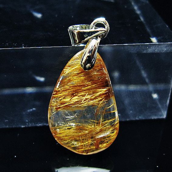 ゴールドタイチンルチル ペンダント [t741-2061]