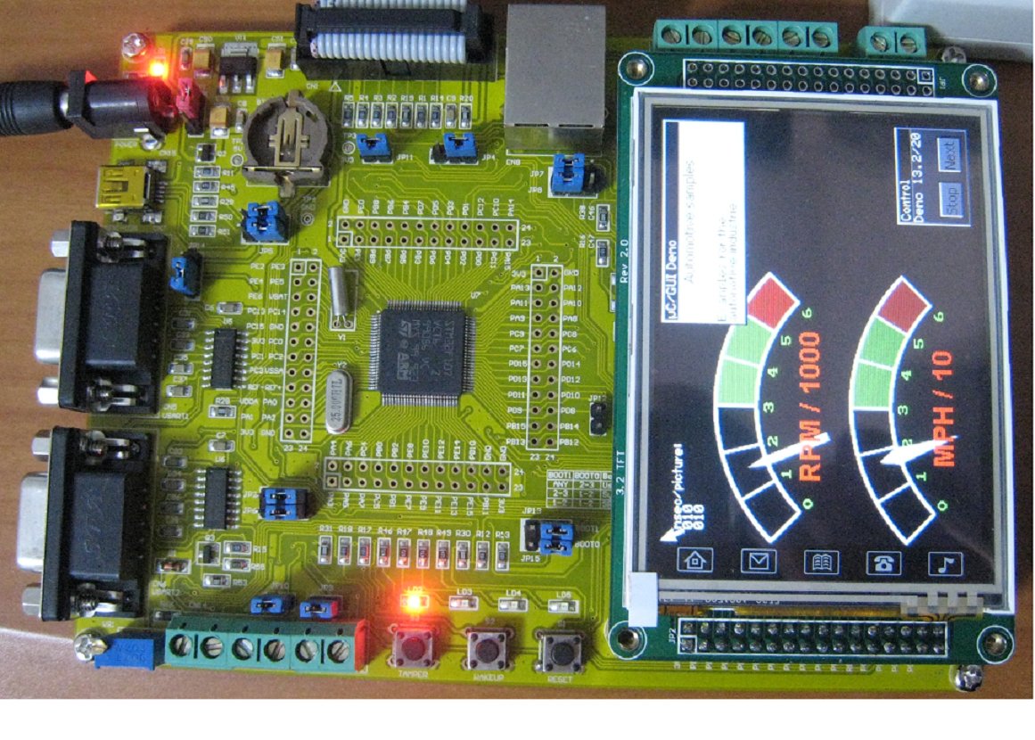 ARM Cortex-M3/STM32F107開発キット(3.2”TFT液晶タッチパネル付き)