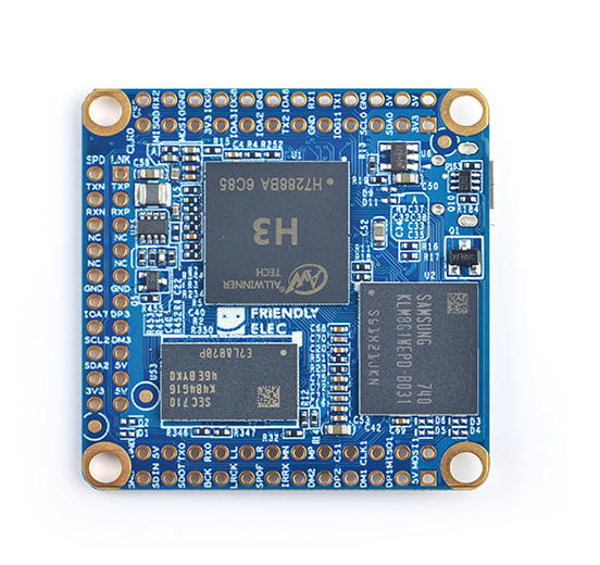 ARM/Cortex-A7・4コア H3開発ボードNanoPi NEO Core(512MB DDR3 RAM、8GB eMMC)