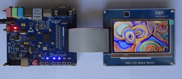 Xilinx Spartan6 XC6SLX16 FPGAボード+4.3”TFT LCDボード（500万画素OV5640カメライメージセンサー付き）