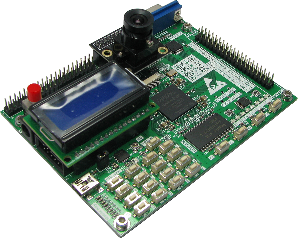FPGA/CycloneIV EP4CE15ビデオ画像処理開発ボード（OV7725カメラモジュール、ミニLCD1602付き）