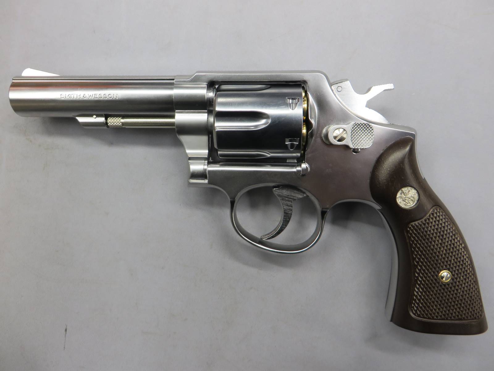 【マルシン】S&W M64 シルバーABS チェッカープラグリップ仕様 Xカートリッジ