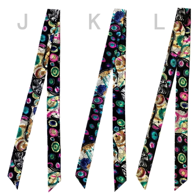 世界に1本だけ 個性的な ボウタイ スカーフ リボンタイ 幾何学柄 イタリア製 シルク生地 dplus arts