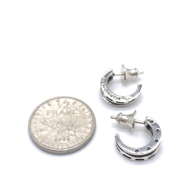 ホイール メンズ フープピアス/シルバー925/PE-48-SV