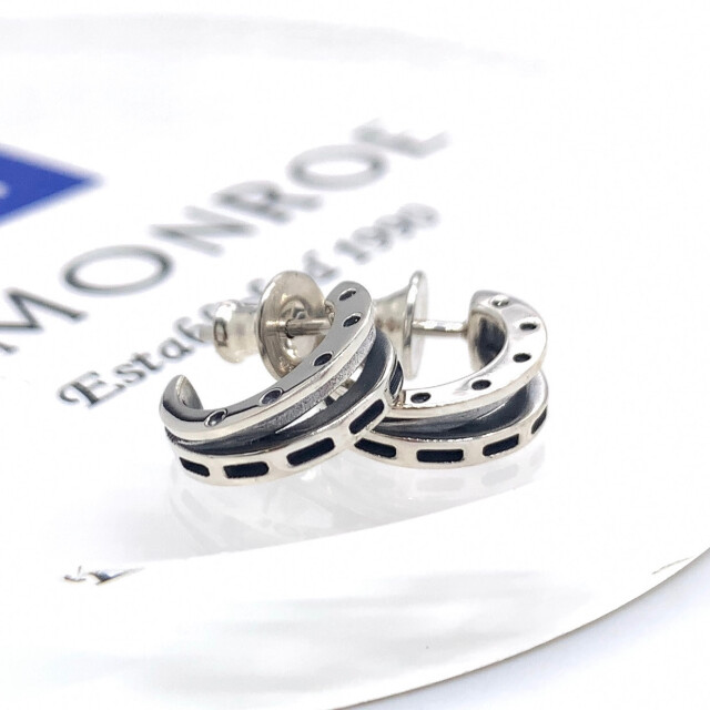 ホイール メンズ フープピアス/シルバー925/PE-48-SV