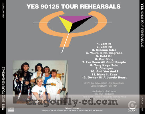 YES - 90125 TOUR REHERASALS DRAGONFLY