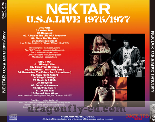 NEKTAR - U.S.A. LIVE 1975 / 1977 DRAGONFLY