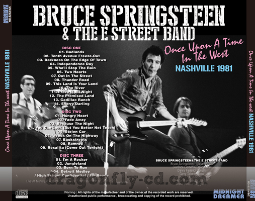 BRUCE SPRINGSTEEN - ONCE UPON A TIME IN THE WEST: NASHVILLE 1981 DRAGONFLY