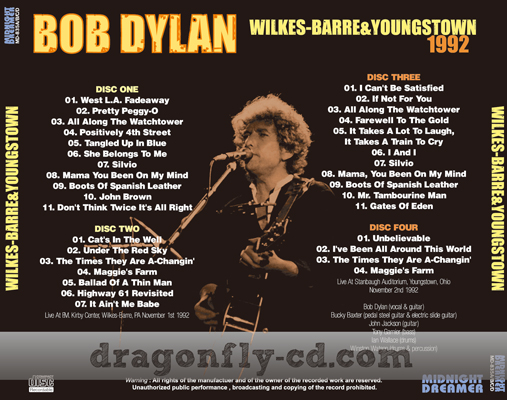 BOB DYLAN - WILKES-BARRE & YOUNGSTOWN DRAGONFLY