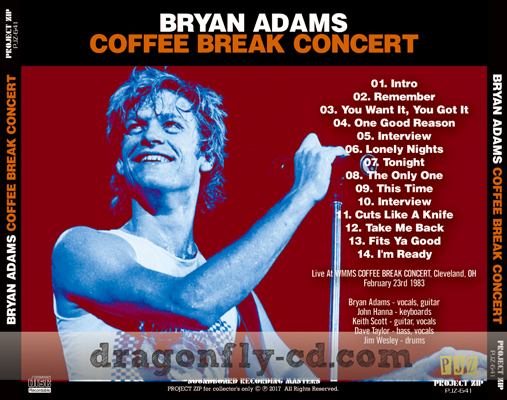 BRYAN ADAMS - COFFEE BREAK CONCERT DRAGONFLY