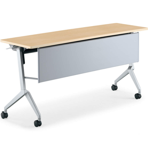 コクヨ ミーティングテーブル リーフライン(Leafline) フラップテーブル パネル付きタイプ 棚付き W1800×D450×H720mm FLF-K1804MPS-S1/FLF ...